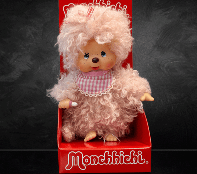 Monchhichi (Monchichi) 8" Large Monchhichi Doll - Girl with Fluffy Pink ...