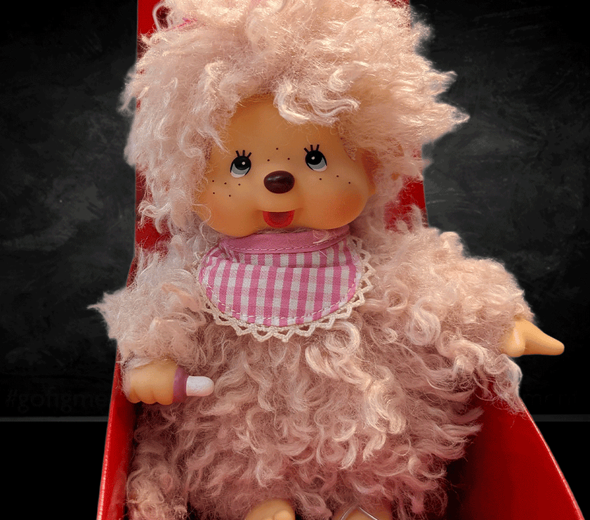 Monchhichi (Monchichi) 8" Large Monchhichi Doll - Girl with Fluffy Pink ...
